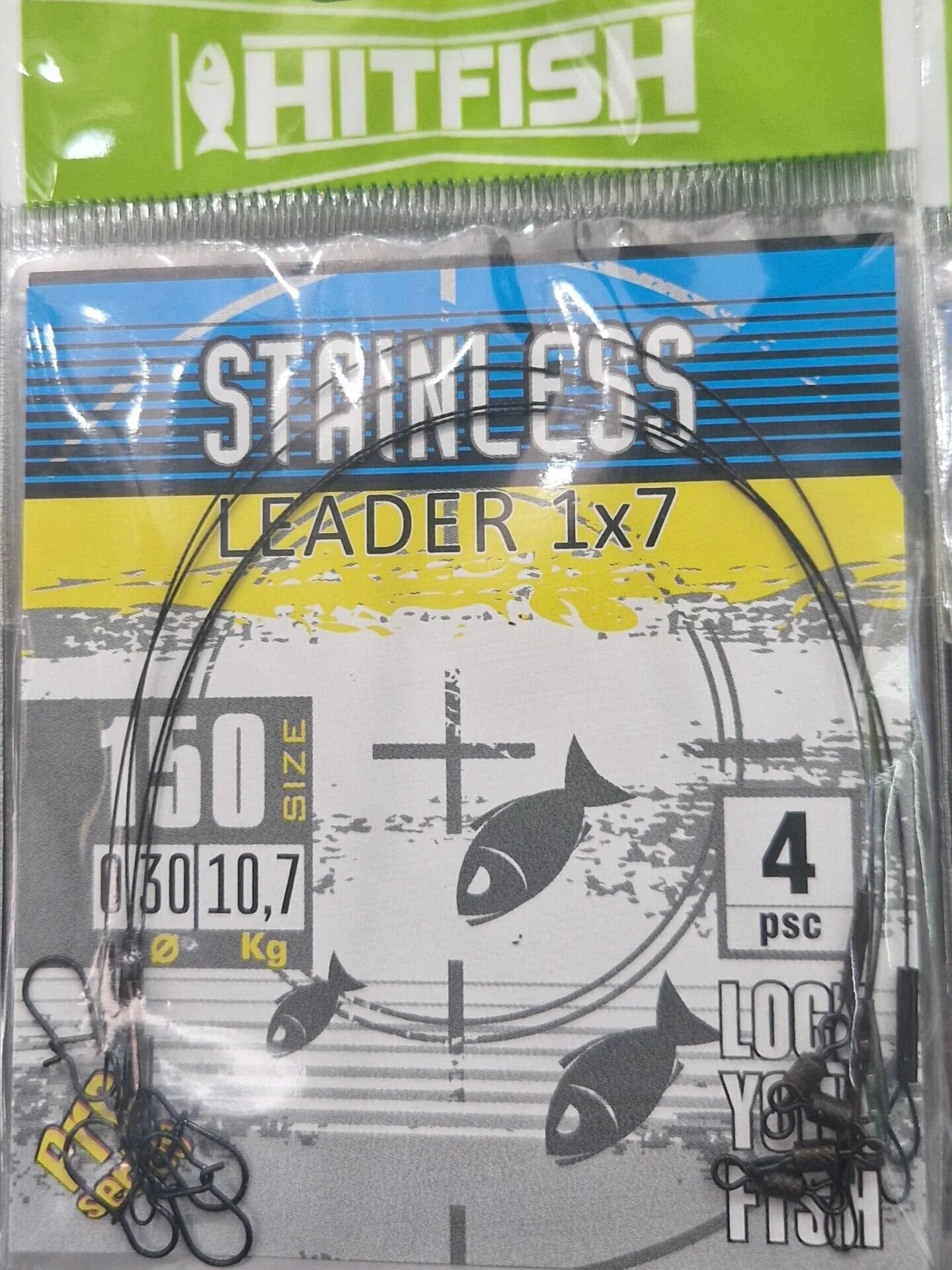 Стальной поводок HITFISH Stainless leader 1-7 нитей (150 mm d0.30 10.7 kg) (4 шт/уп)