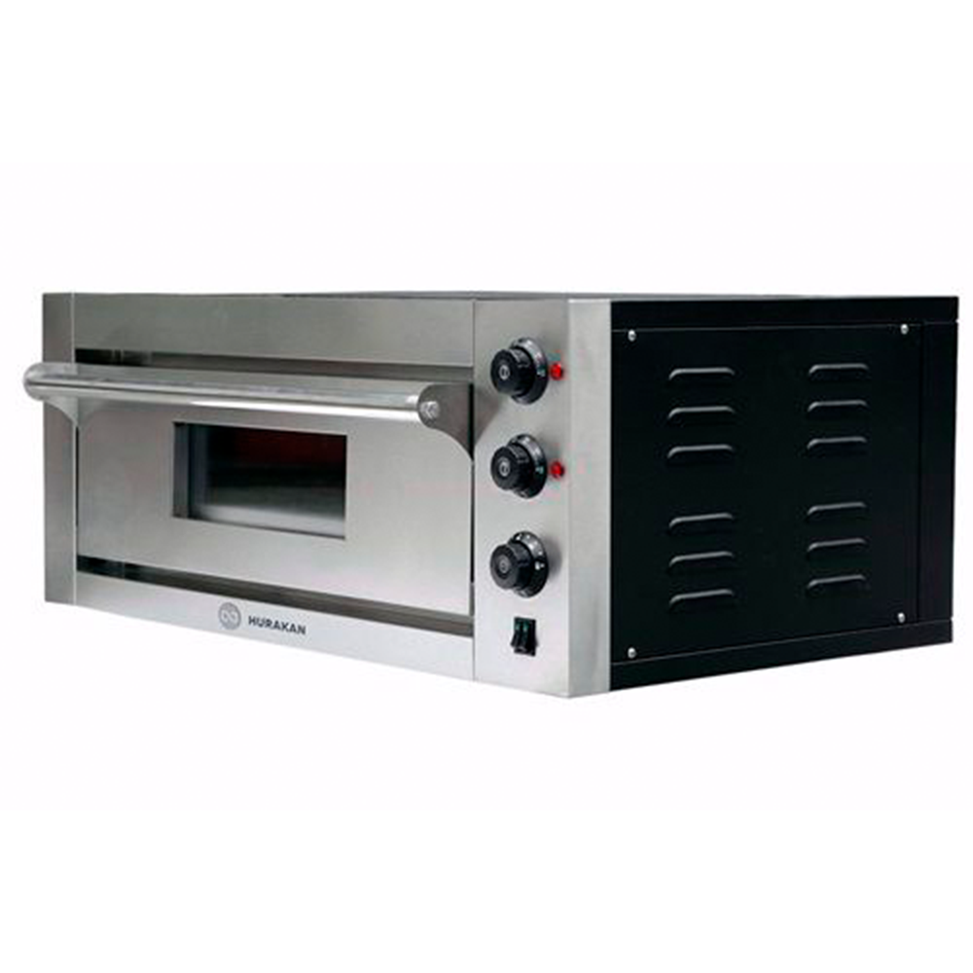 Печь для пиццы Hurakan HKN-HEP1E, механическое управление, 1 камера, серебристая, 350°С