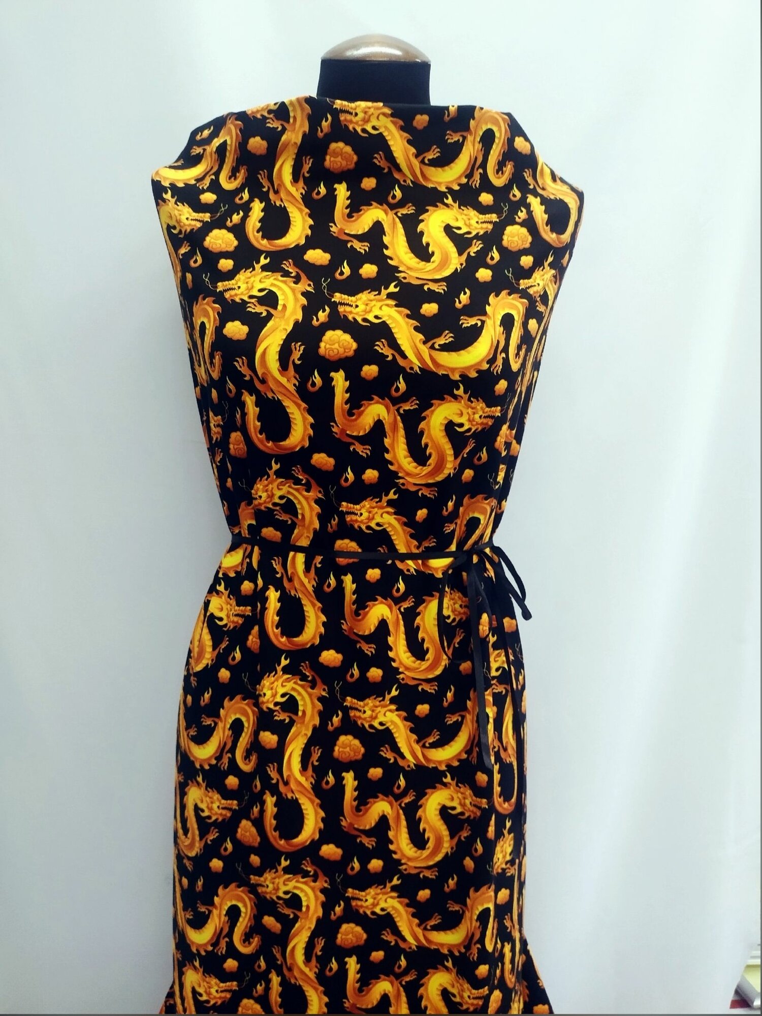 Трикотаж кулирка с лайкрой "Золотой дракон", ткань для шитья, 1 метр, ширина 180 см