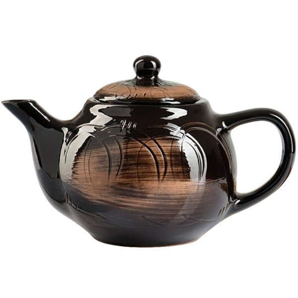 Чайник заварочный «Старина», керамика, 1 л, коричневый (Борисовская Керамика)