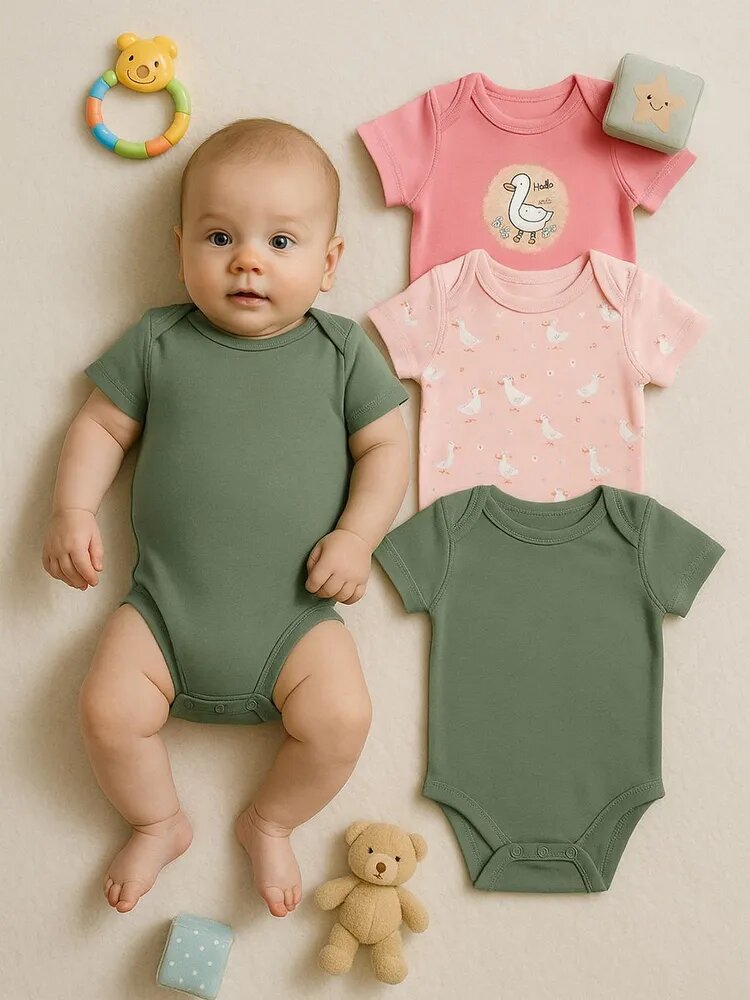 Боди для малышей, комплект из 3 шт.