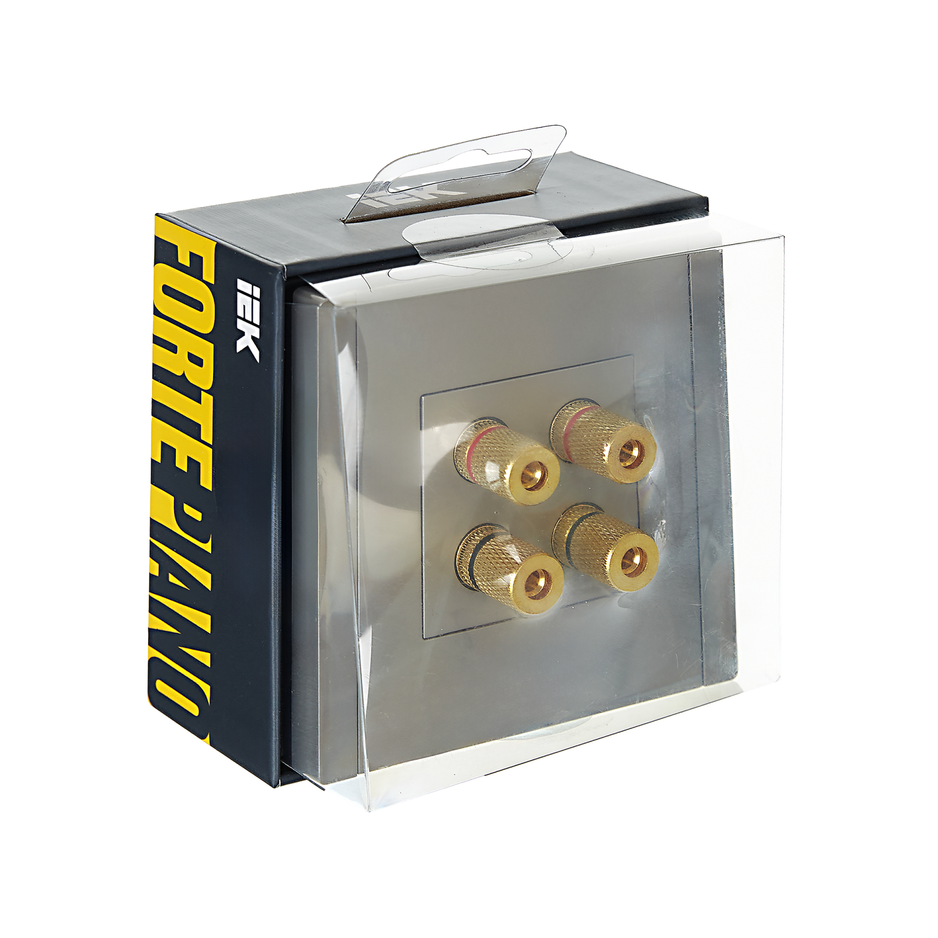 FORTE&PIANO Аудиорозетка 4-местная FP539 сталь, IEK FP-S40-K46 (1 шт.)