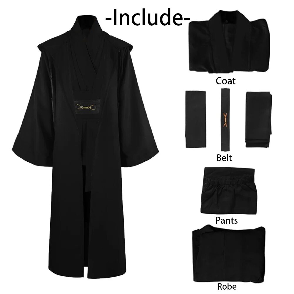 Костюм Оби-Вана Кеноби BOOCRE, полиэстер, унисекс Черный, М, C