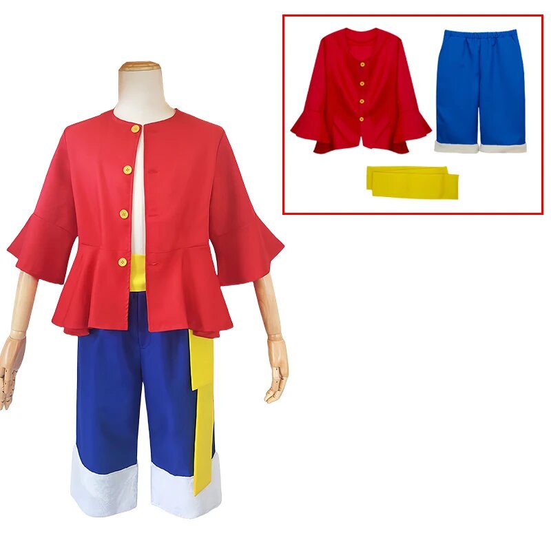 Костюм Луффи Bilibili для взрослых и детей Красный, М, style A