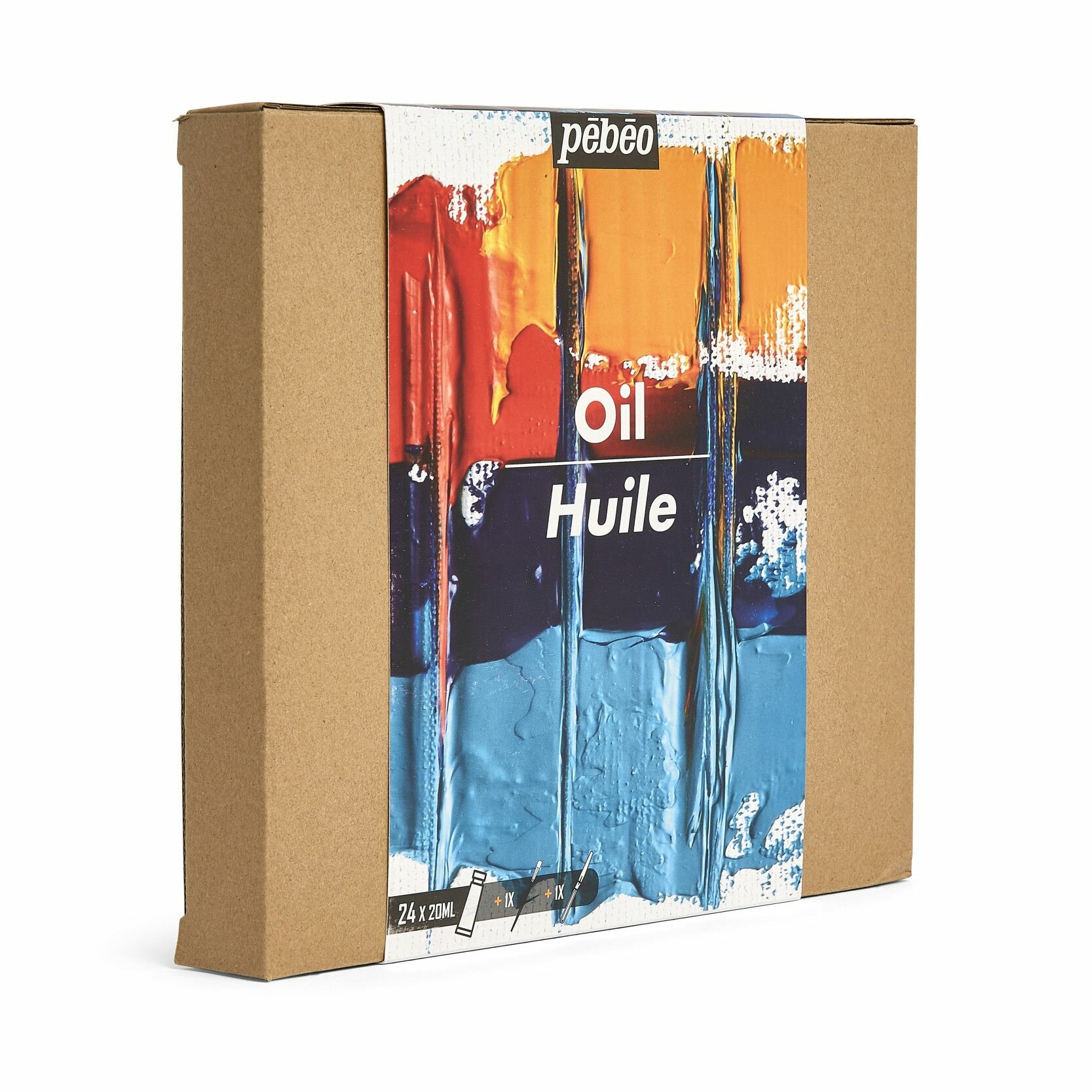 PEBEO XL краски масляные Studio Oil, набор 20 цветов по 20 мл, + кисть, 920225