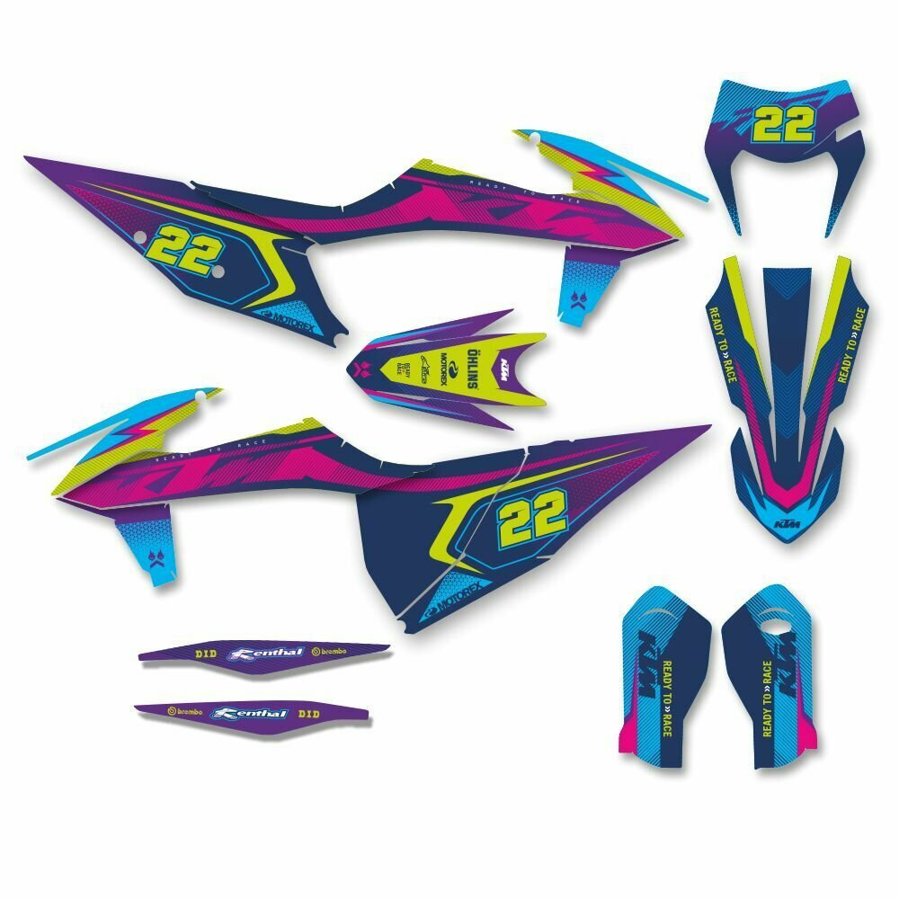 Комплект толстых наклеек для эндуро KTM EXC 2020-2023г.