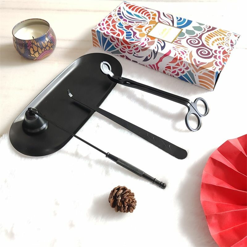 Набор аксессуаров для свечей медного цвета/ Колпачок (тушитель) и ножницы