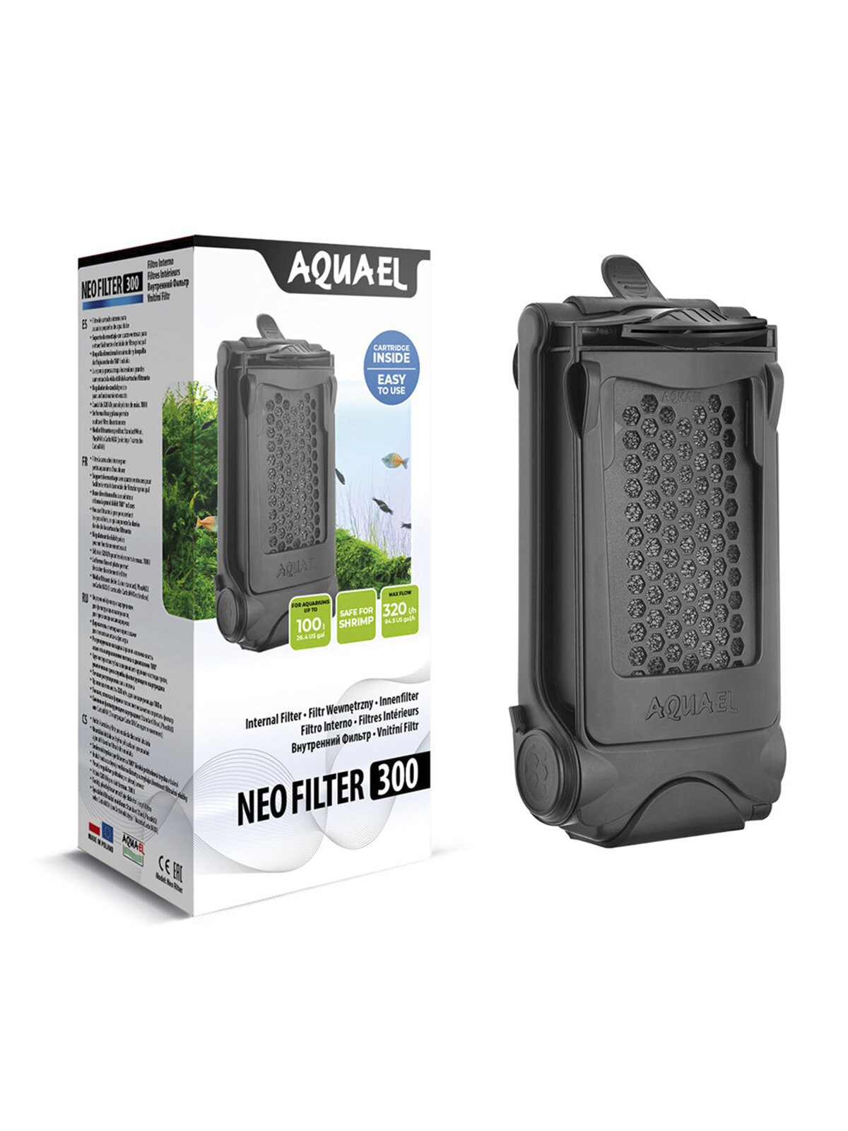 Фильтр для аквариума внутренний AQUAEL NEO FILTER 300 (до 100 л, 320 л/ч, 4,5 Вт)
