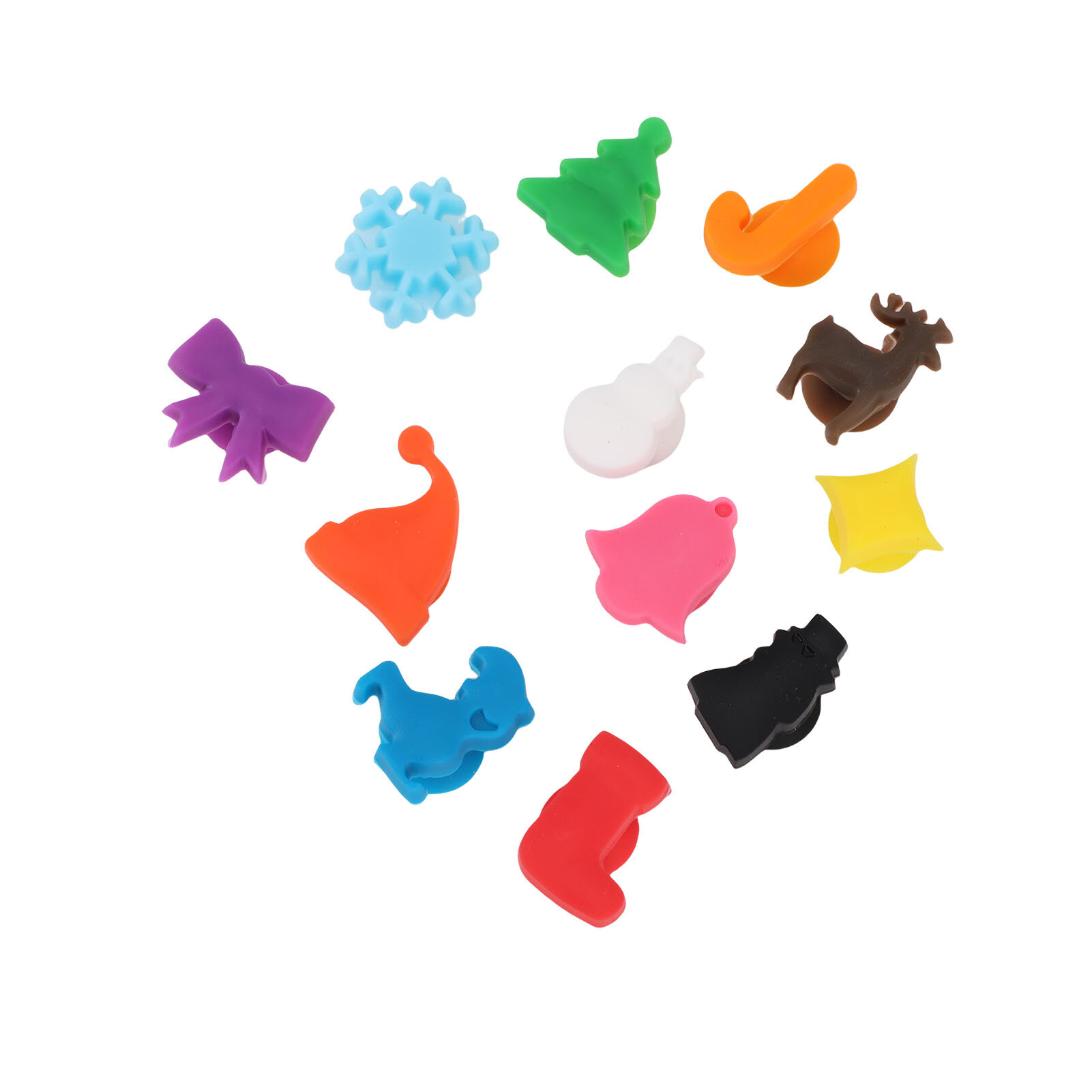 12 шт. подвески для бокалов для вина, силиконовые маркеры для напитков, стеклянные подвески-идентификаторы, сувениры для вечеринок, товары для коктейлей, шампанского, Рождества