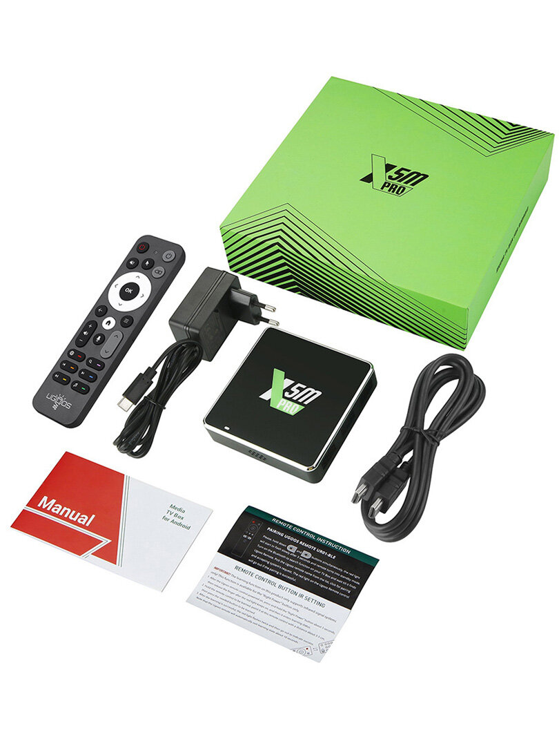 Медиаплеер X5M Pro Android 14 TV BOX 4 ГБ/32 ГБ Караоке система