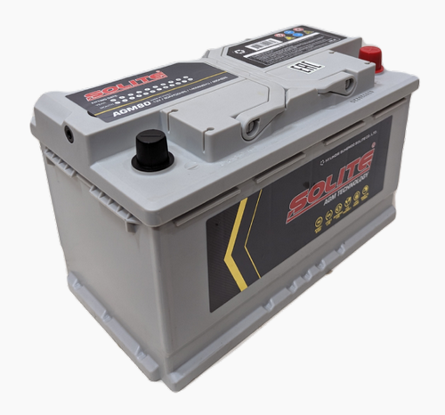Аккумулятор автомобильный Solite AGM80 6СТ-80 обр. 315x175x190