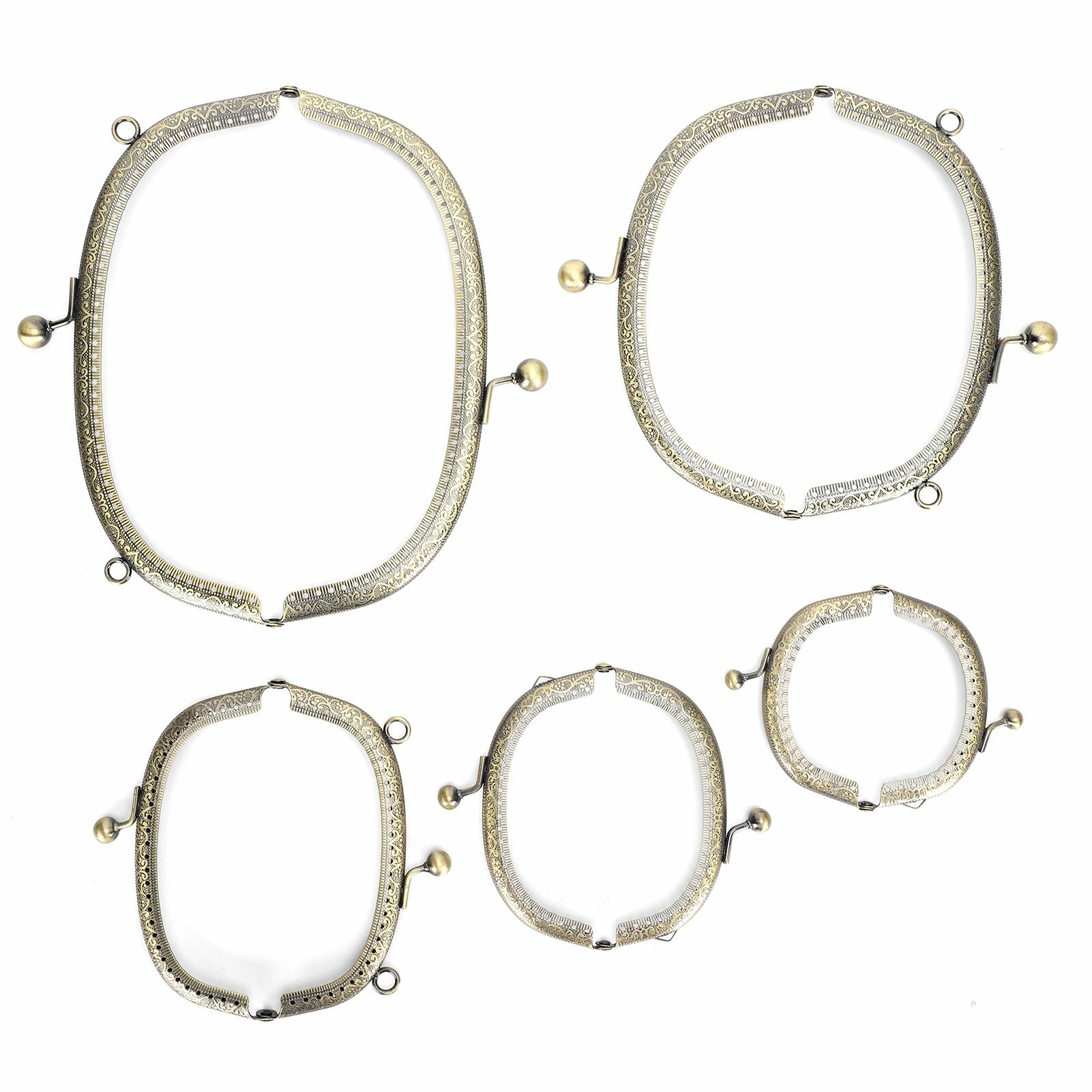 5 шт. Металлической рамки для кошелька старинной латуни с рельефным дуговым утолщением DIY аксессуары 8,5см 20,5см