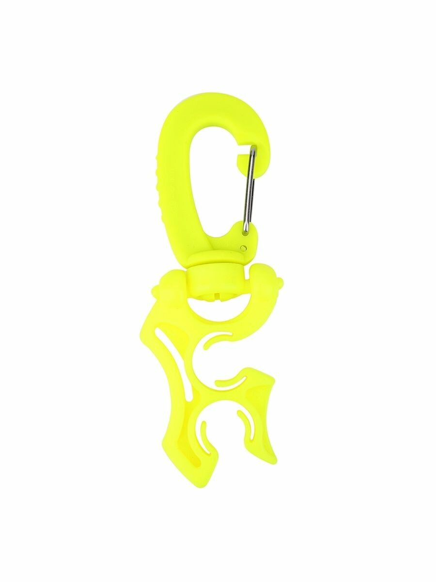 1 шт, зеленый держатель зажима для шланга низкого давления BCD с пряжкой с карабином для подводного плавания, двойное крепление для шланга, быстроразъемное соединение