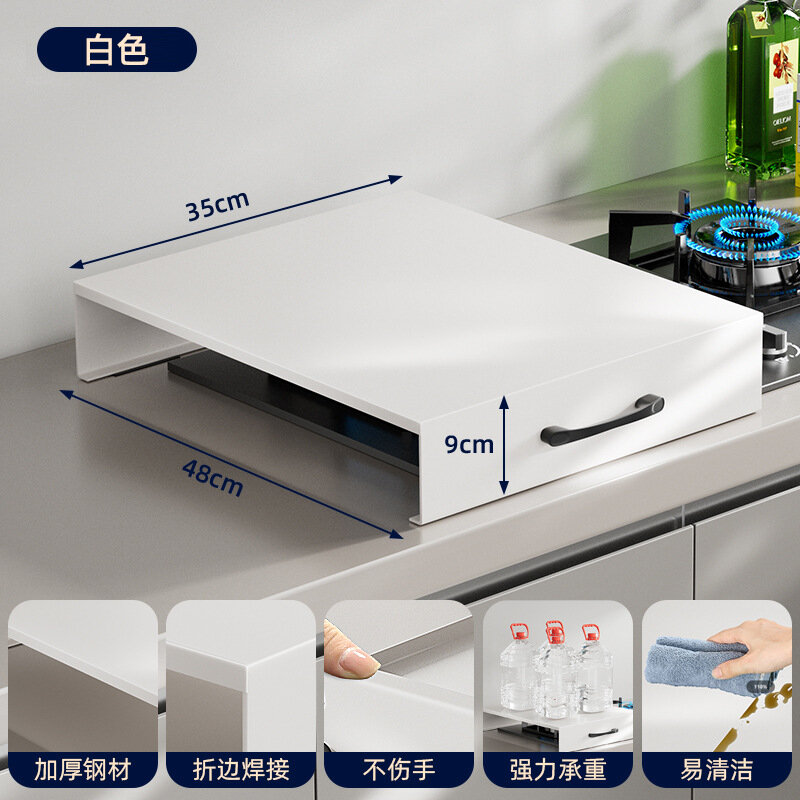 Крышка для газовой плиты, одинарная конфорка, матовая, белая, 35x48x9 см
