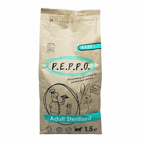 P.E.P.P.O. Adult Sterilised Rabbit / Сухой корм Пеппо для взрослыз Стерилизованных кошек Кролик 1,5 кг