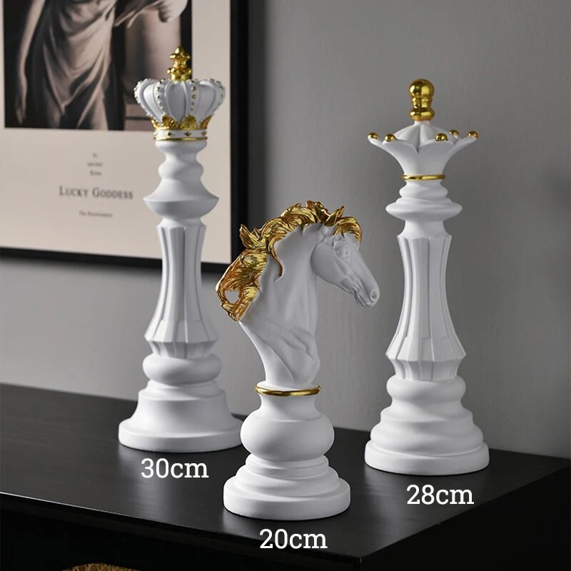 Шахматы ZhongJian, из смолы, для развития логики и стратегии, черно-белые