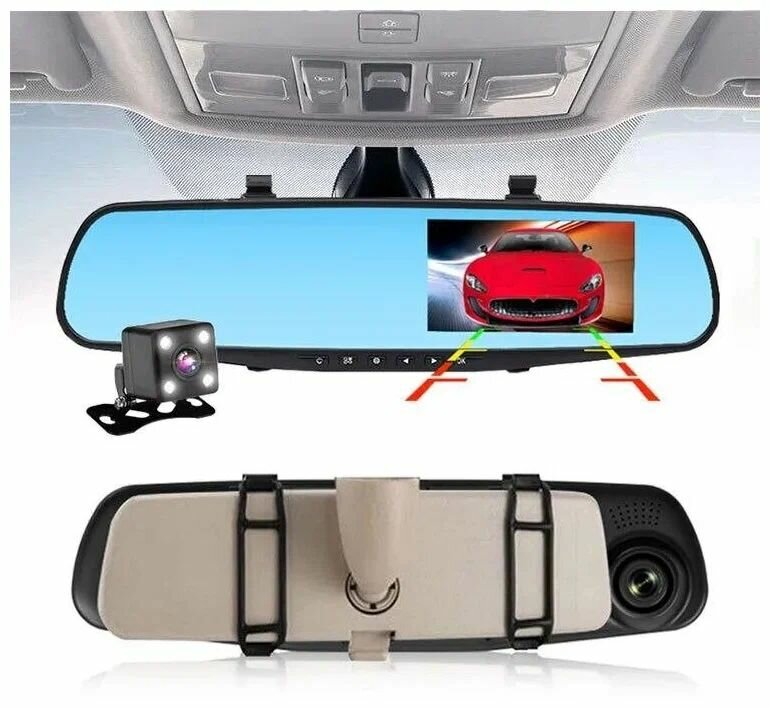 Видеорегистратор Vehicle Blackbox DVR Full HD, 2 камеры, черный