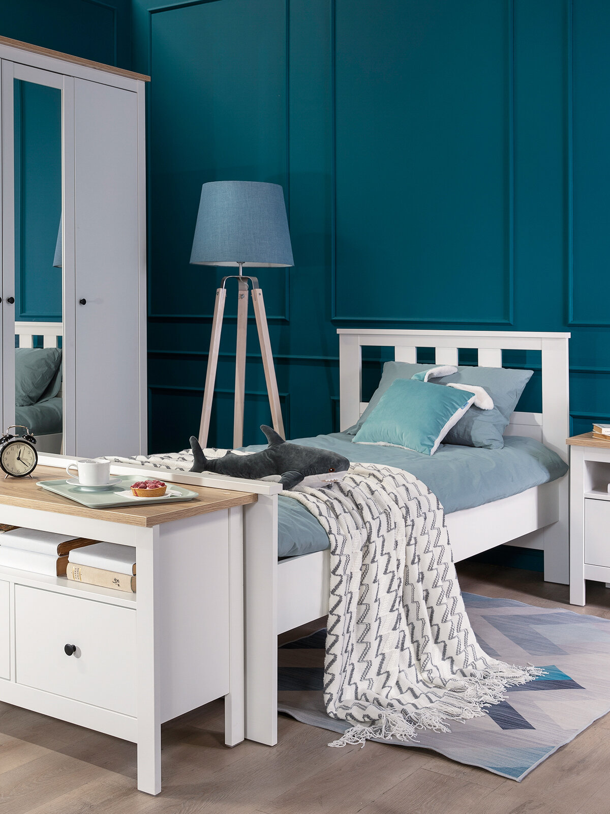 Кровать односпальная ГУД лакк Сага, 90x200х101 см, ортопедические ламели, белая