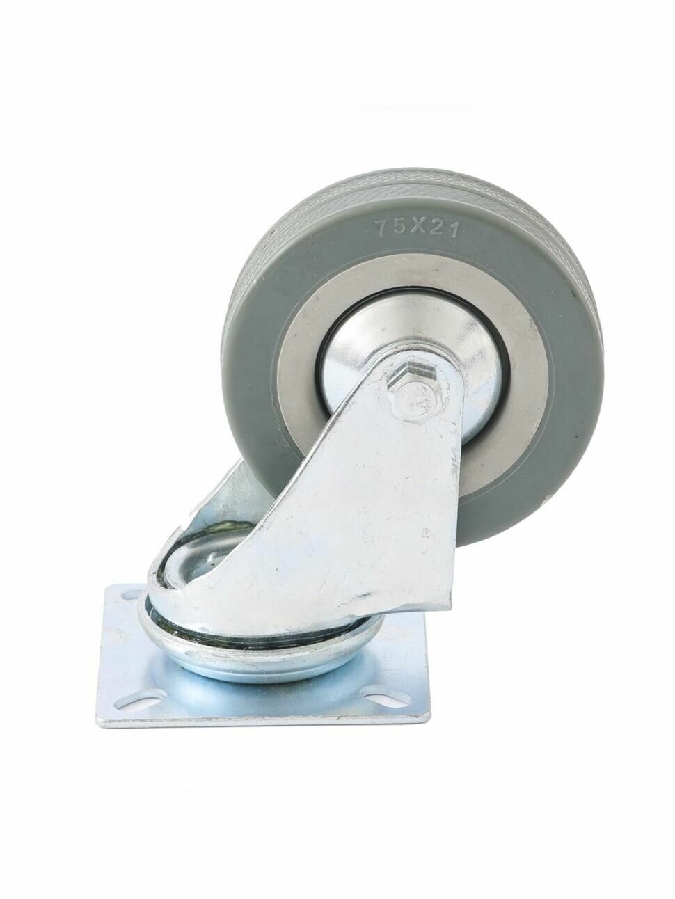 Колесо поворотное D 100 мм, крепление платформенное Сибртех 68715