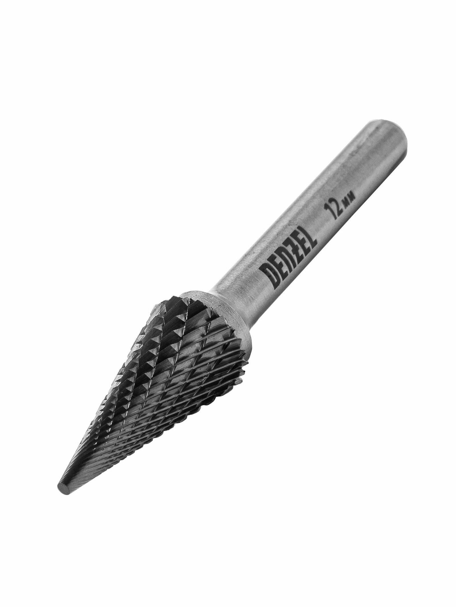 Борфреза по металлу твердосплавная, коническая, тип-M, 12 мм, Denzel 72077