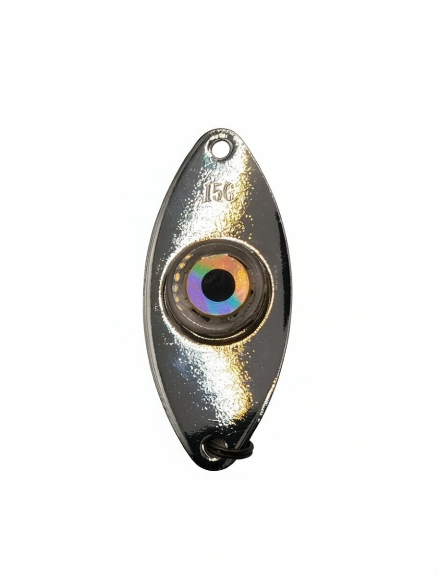 Мигалка Блесна 15г Серебро с Глазом для Ловли Хищной Рыбы. Приманка для Спиннинга, Троллинга, Ночной Рыбалки