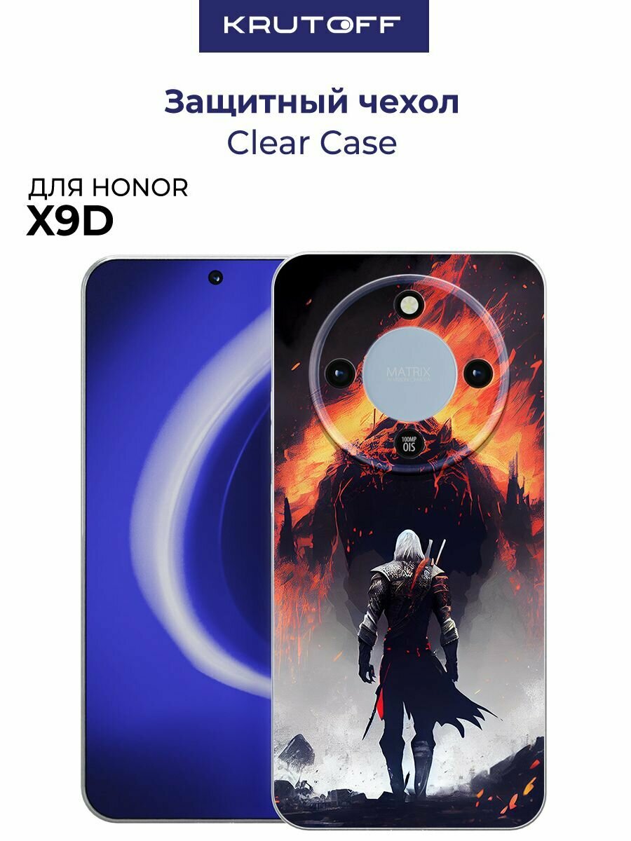 Чехол-накладка Krutoff Clear Case Ведьмак. Геральт для Honor X9d