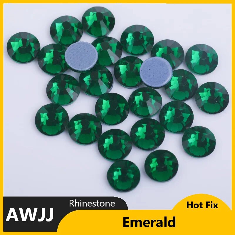 Стразы Emerald Hot Fix, изумрудные