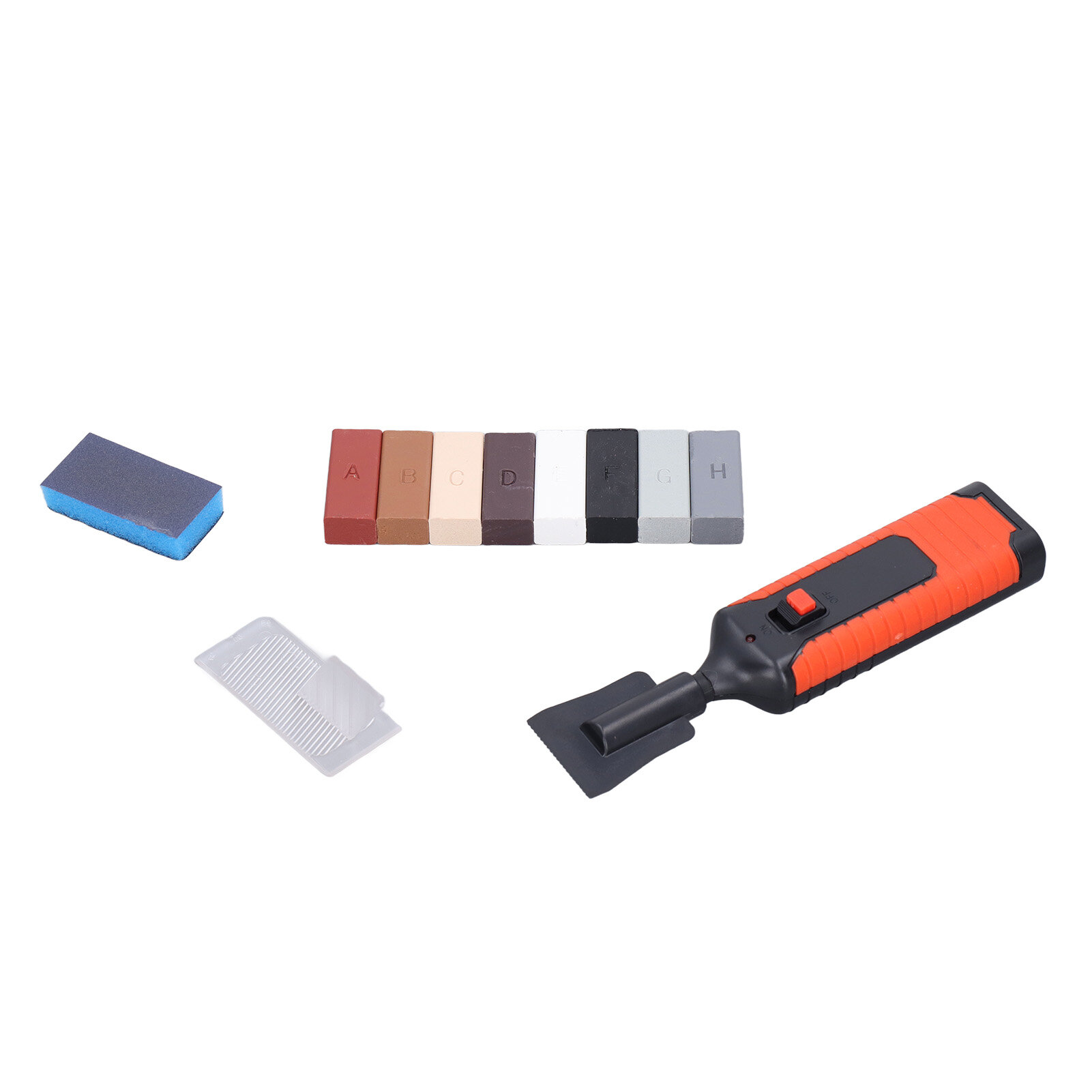 Набор инструментов для ремонта плиток с электронагревательной ручкой и восковыми блоками для устранения трещин и щелей в камне и фарфоре, 8 цветов, включая электронагревательную ручку, очищающую крышку, шпатель, высокоуплотнительный губчатый блок, джерси