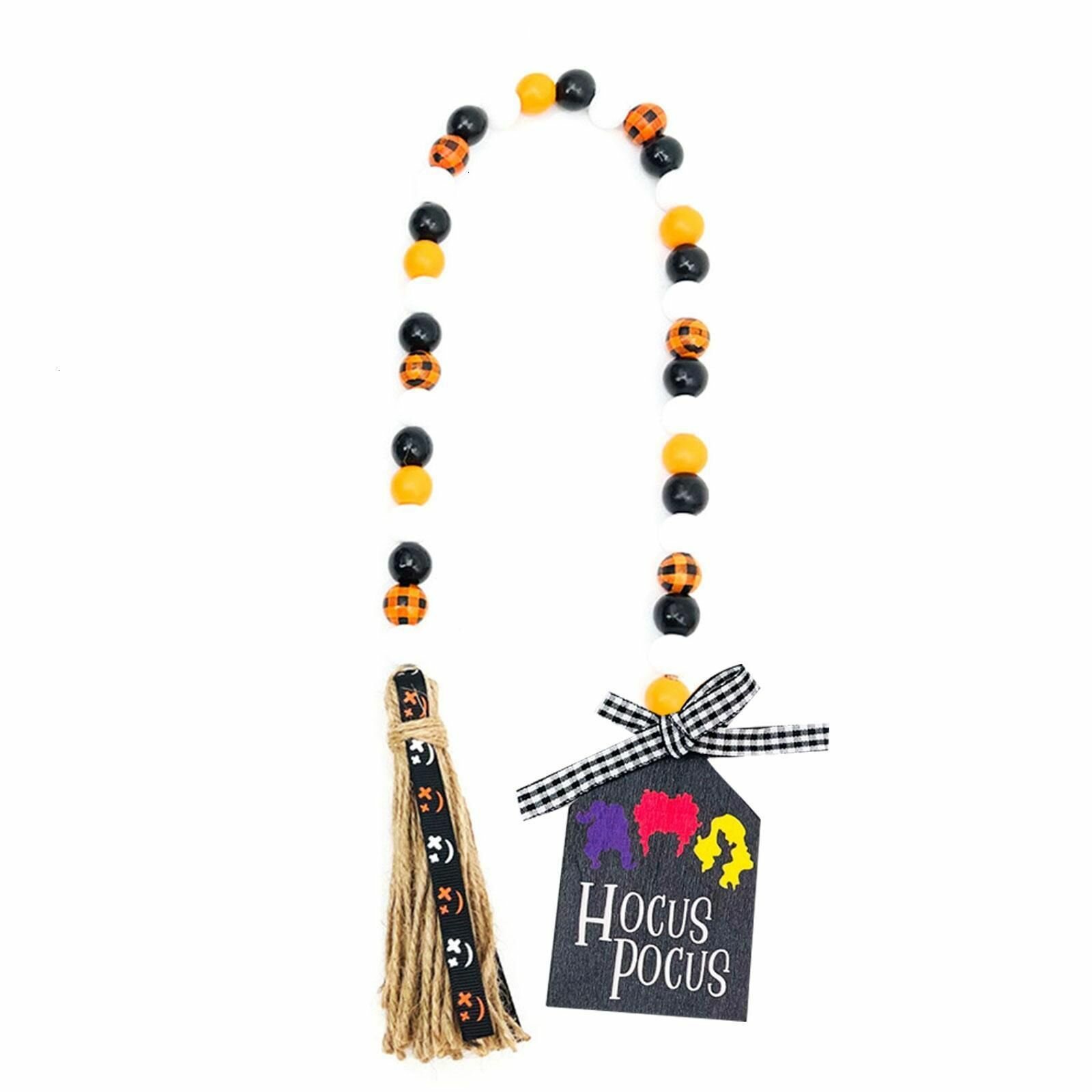 1 нитка деревянных бусин для Хэллоуина, цветная подвеска в стиле А