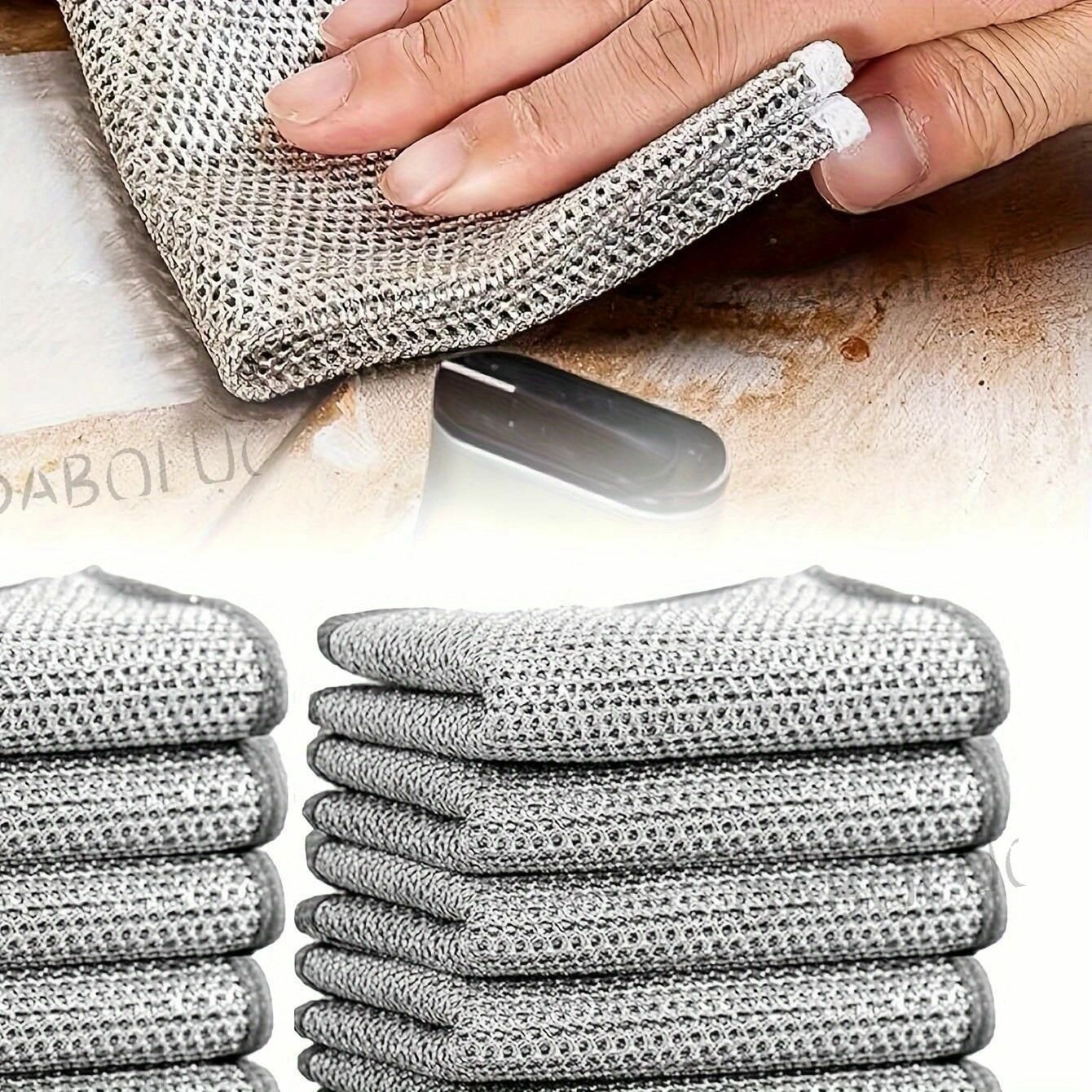 Тряпки металлические, губки для мытья посуды, салфетки для уборки, узелковая сетка 10 шт.