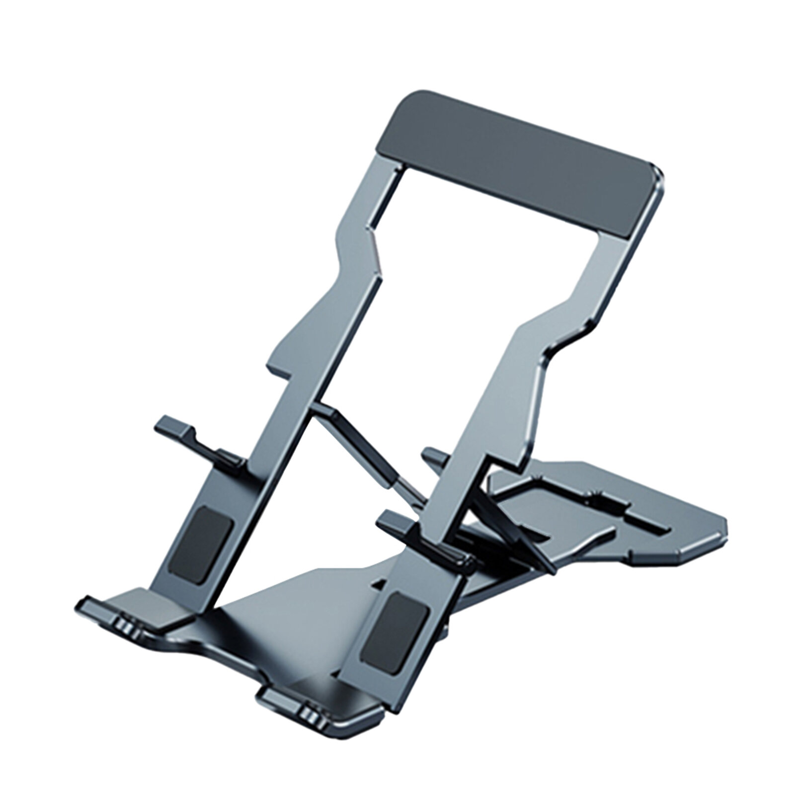 Подставка для телефона Foldable Table Phone Stand, подставка для телефона, кронштейн, ультратонкий и регулируемый по углу, алюминиевый сплав, ковш, док-станция для планшетов, смартфонов, цвет: серый, серебристый, материал: алюминиевый сплав, количество: