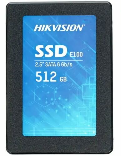 512 ГБ 2.5" SATA накопитель Hikvision E100 (HS-SSD-E100/512G) - SATA3 6.0 Гбит/с, чтение - 550 Мбайт/с, запись - 480 Мбайт/с, 3D TLC NAND