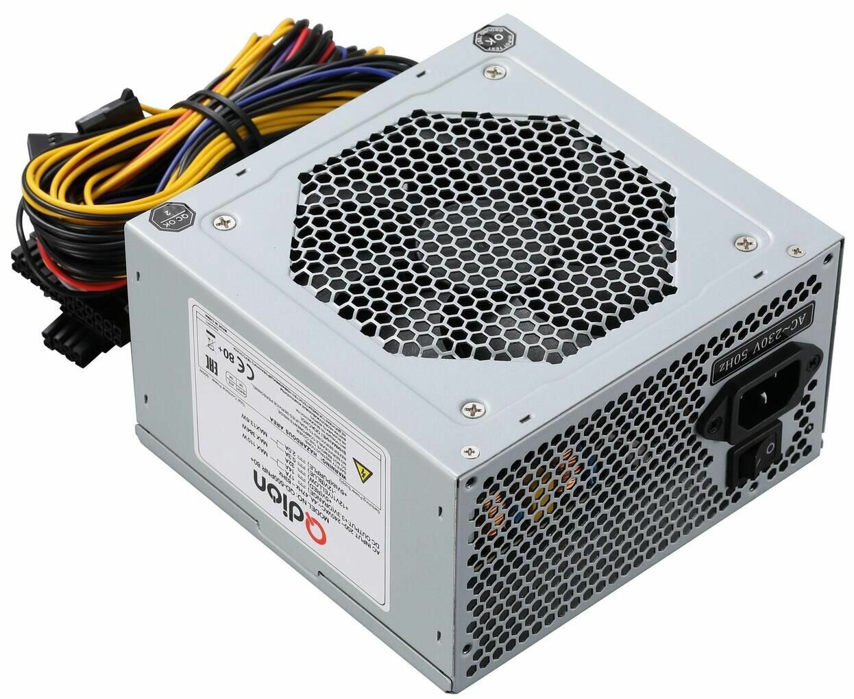 Блок питания FSP QDION QD-500PNR (QDION QD-500PNR) серый - 500 Вт, 80+, APFC, 20 + 4 pin, 4+4 pin CPU, 5 SATA, 6+2 pin x2 PCI-E