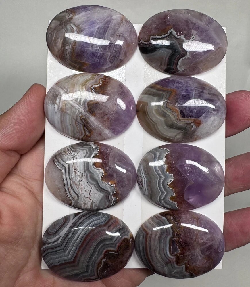 Оптовая продажа, 2 шт./упак, натуральный агат, аметист, кабошон, кулон из бисера 30x40 мм, овальный драгоценный камень, ювелирное кольцо, ожерелье, сделай сам