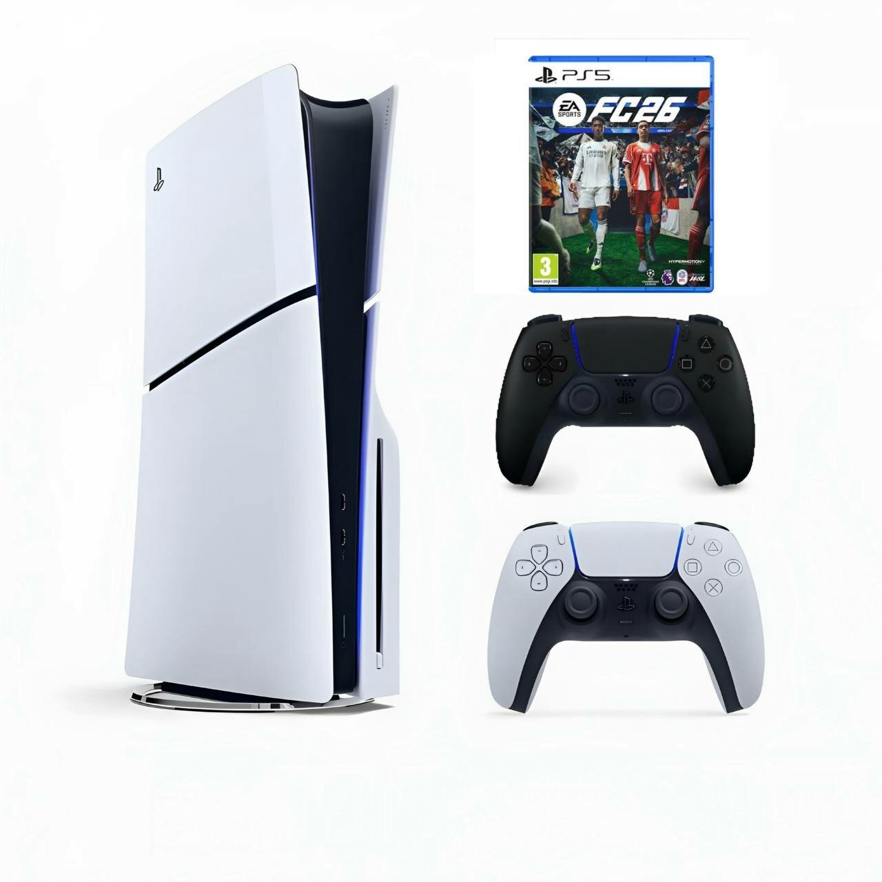 Приставка Sony Playstation 5 slim 1 Tb+2-ой геймпад(черный)+ игра на диске FIFA 26