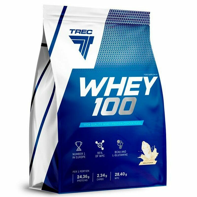 Trec Nutrition Whey 100 (2275 гр.) Сывороточный протеин, спортивное питание (Ваниль)