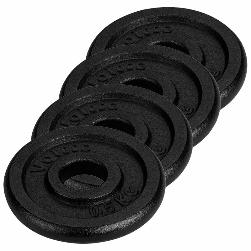 Набор чугунных окрашенных дисков Voitto V-200 0,5 кг (4 шт), d 26