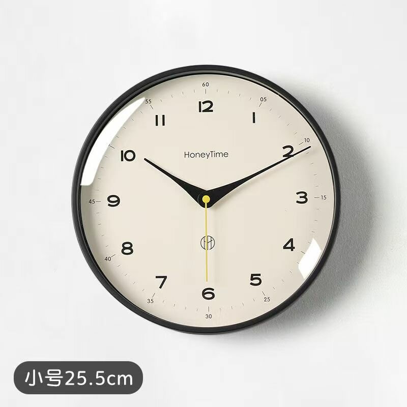 Настенные часы HoneyTime 25.5 см — Черный минималистичный дизайн для компактного пространства