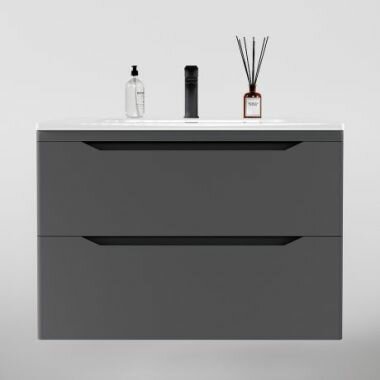 Тумба с раковиной Style Line Марелла 70 (2 ящ.) подвесная Люкс антискрейтч серый, PLUS