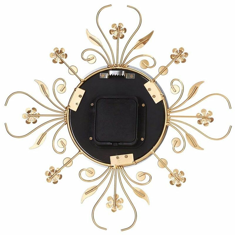 Современные настенные часы с кристаллами и бриллиантами, роскошные настенные часы с цветочным узором, бесшумные металлические часы для гостиной, спальни, домашнего настенного художественного оформления ()