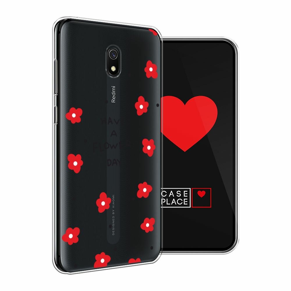 Чехол на Xiaomi Redmi 8A / Сяоми Редми 8А с принтом "Have a flower day 2", прозрачный — фото 1