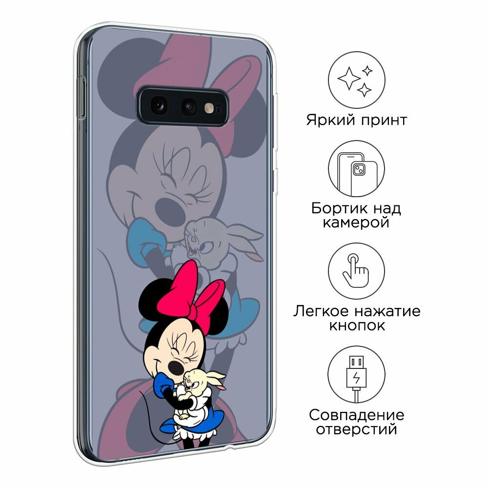Чехол на Samsung Galaxy S10E / Самсунг Галакси S10E с принтом "Минни с кроликом" — фото 1