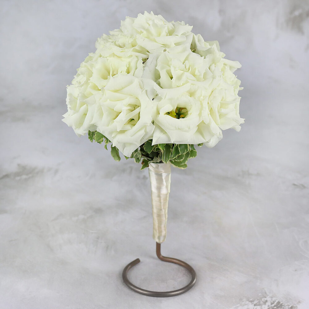 Букет невесты Букет Маркет "Лизиантус", белый, под ленту, 25 см