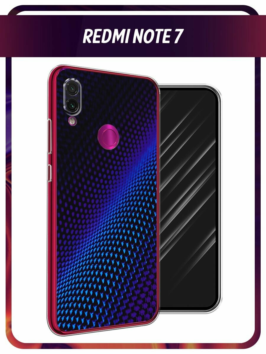 Чехол на Xiaomi Redmi Note 7 / Сяоми Редми Нот 7 с принтом "Синий карбон"