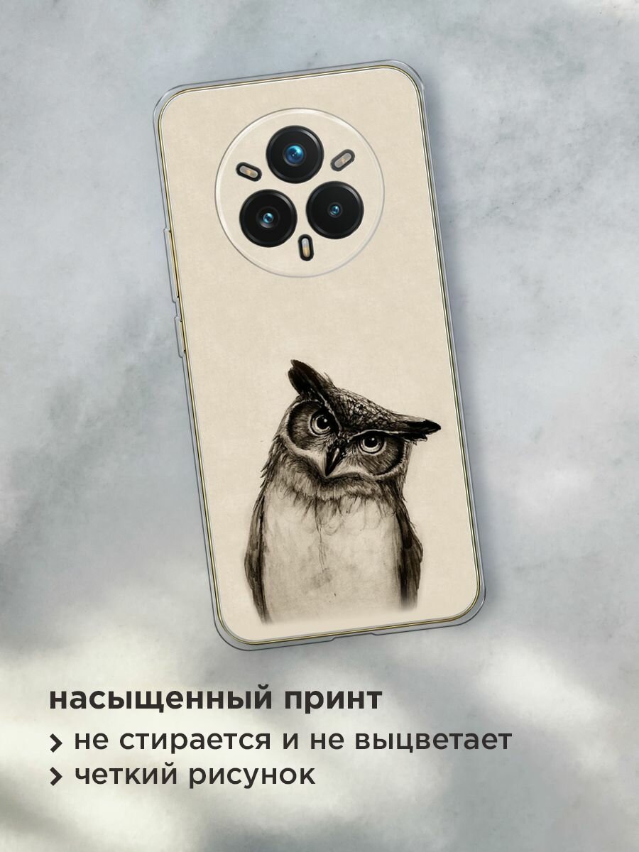 Силиконовый чехол на Realme 14 Pro+ / Реалми 14 Про+ с принтом "Сова" — фото 1