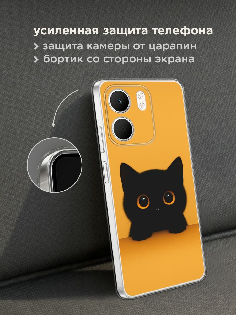 Силиконовый чехол на Oppo A5x / Оппо А5x с принтом "Контрастный котик" — фото 1