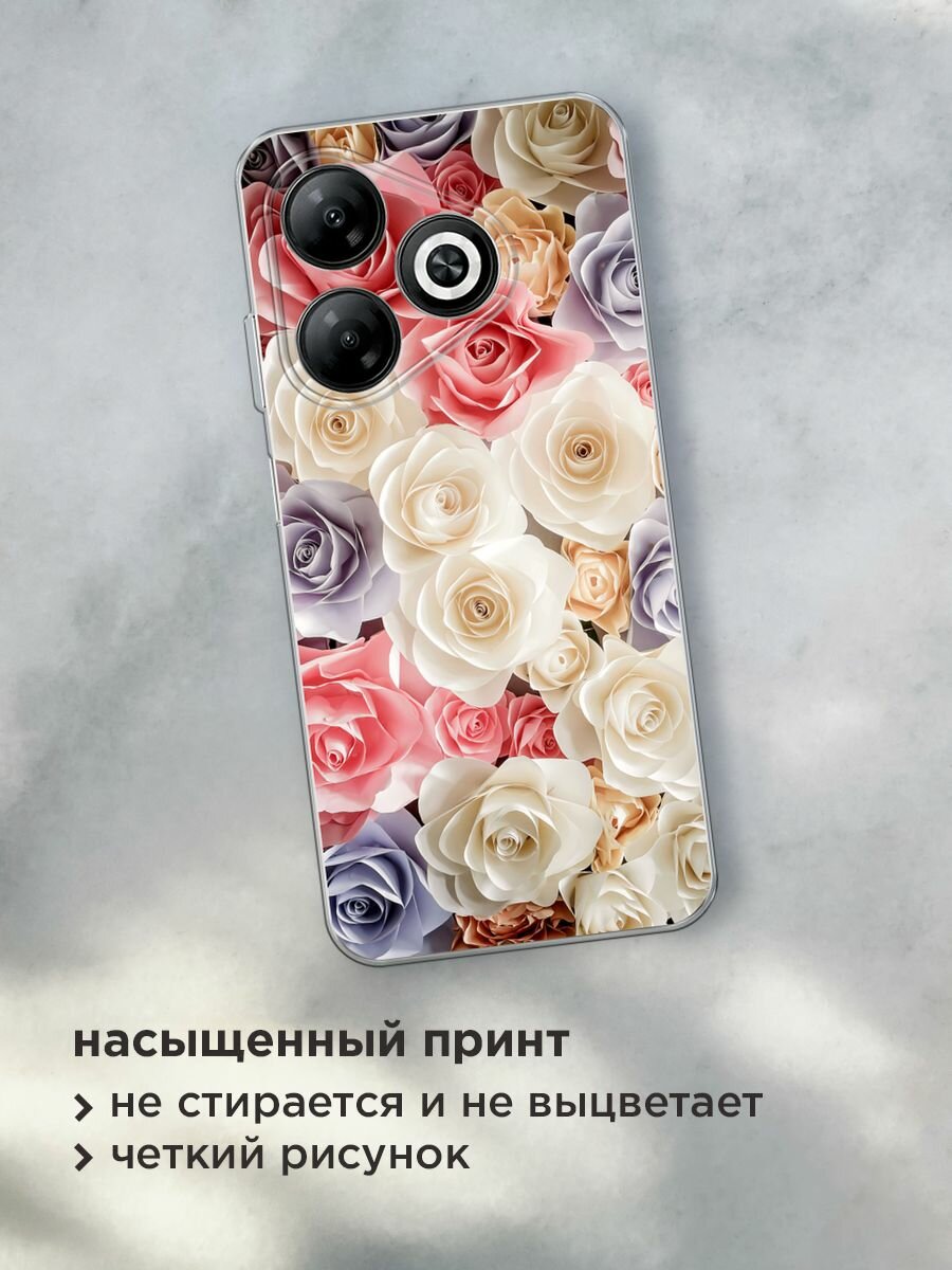 Чехол на Infinix Smart 10 HD / Инфиникс Смарт 10 HD с принтом "Пастельные розы" — фото 1