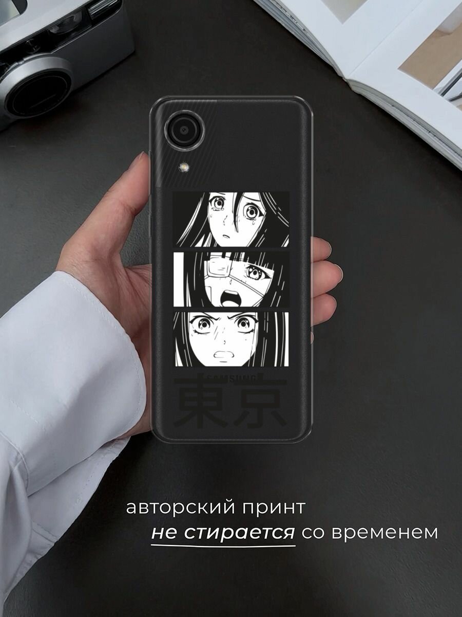Чехол на Samsung Galaxy A03 Core / Самсунг Галакси А03 Core с принтом "Tokyo girls", прозрачный — фото 1