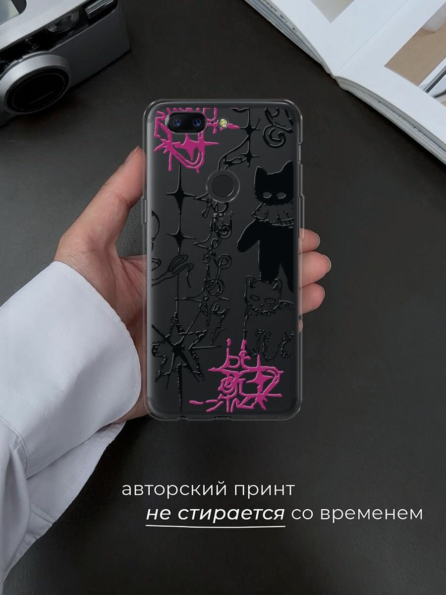Чехол на OnePlus 5T / ВанПлюс 5Т с принтом "Готические котики" — фото 1
