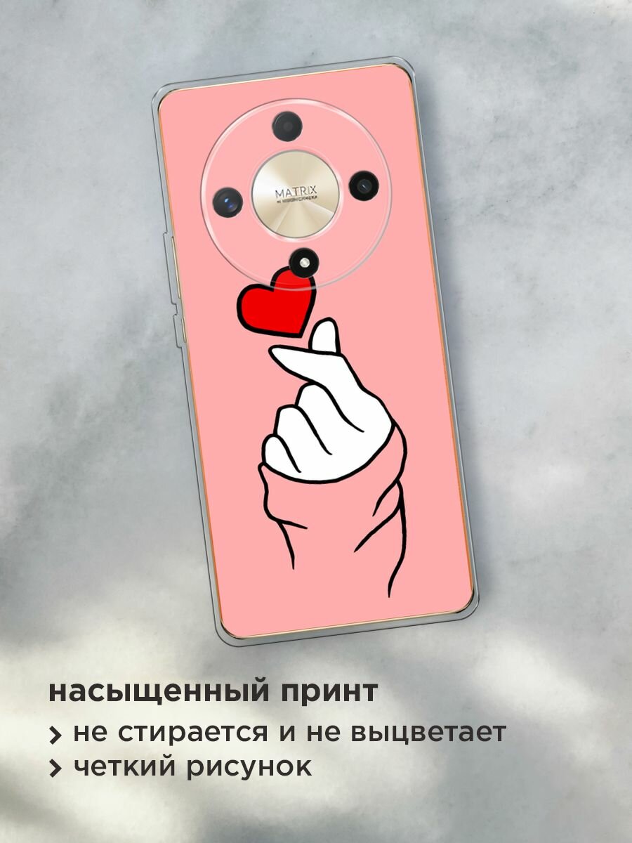 Силиконовый чехол на Honor X9b / Хонор X9B с принтом "Милое сердечко" — фото 1